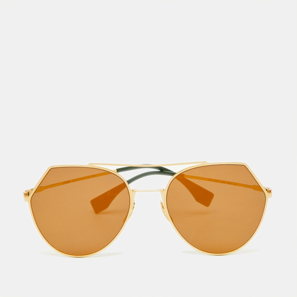 Fendi | Accessories | Fendi Gold Tonegold Ff94s Aviator Sunglasses ...